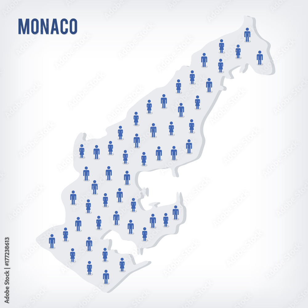 Vector people map of Monaco . The concept of population. Stock Vector ...