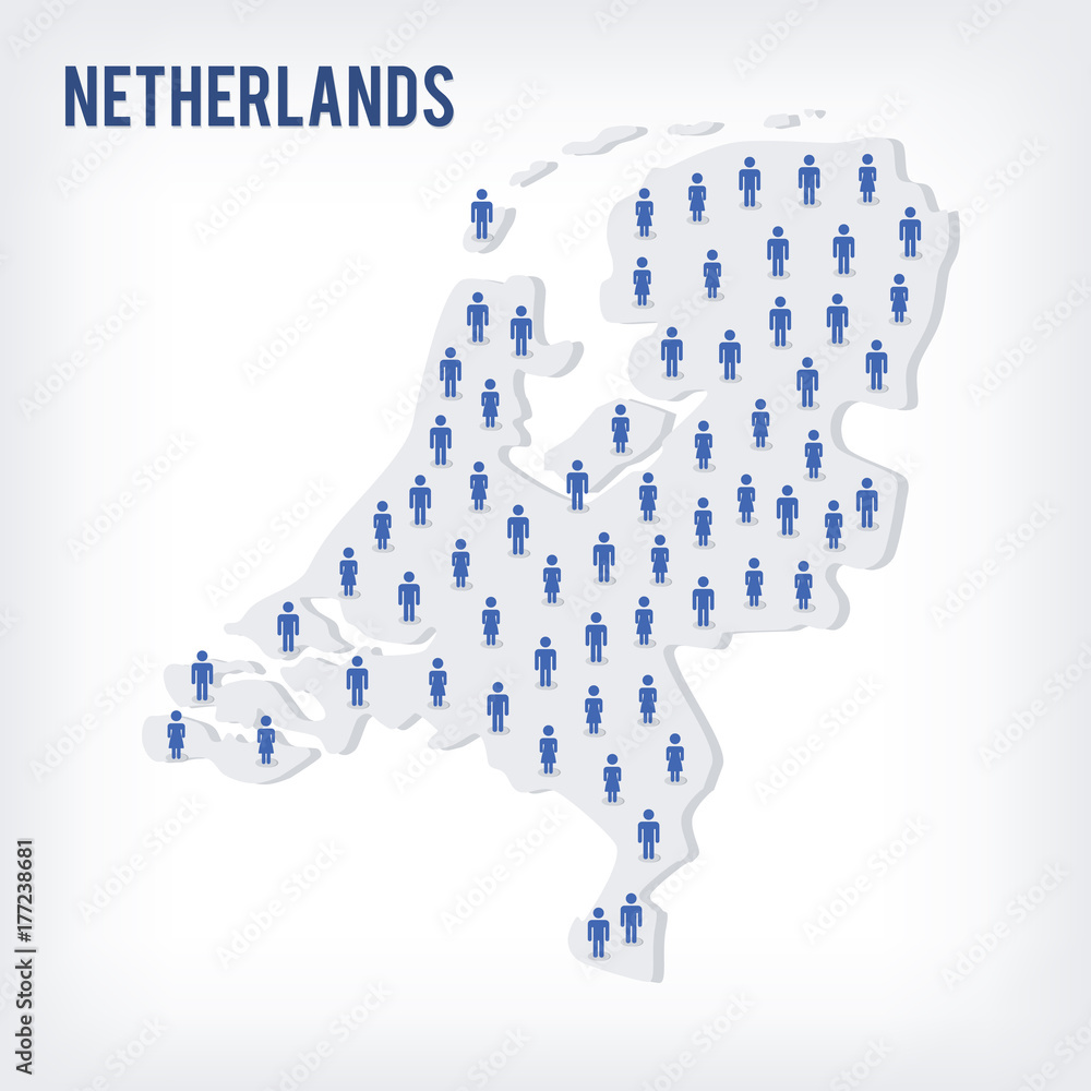 Vector people map of Netherlands . The concept of population. Stock ...