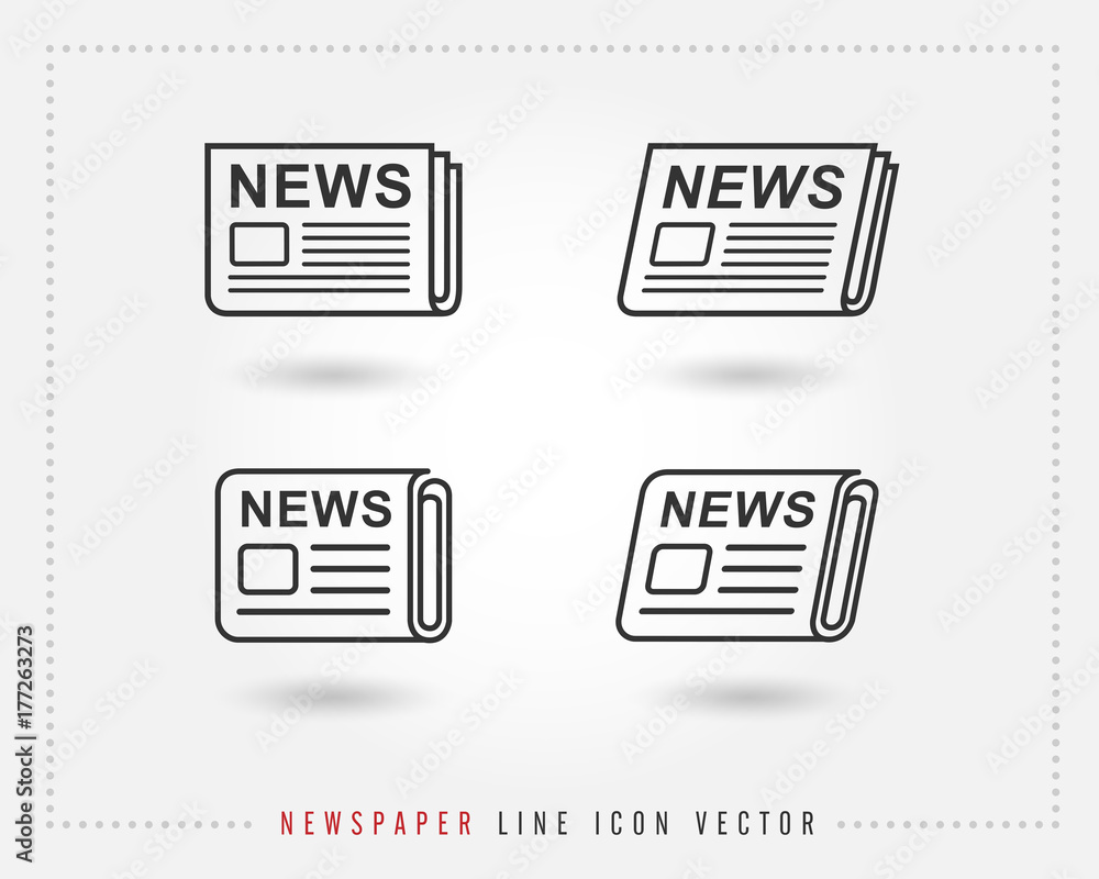 Newspaper line icon vector, pictogram isolated on white. news logo ...
