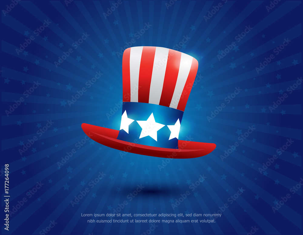 Uncle Sam Top Hat Vector