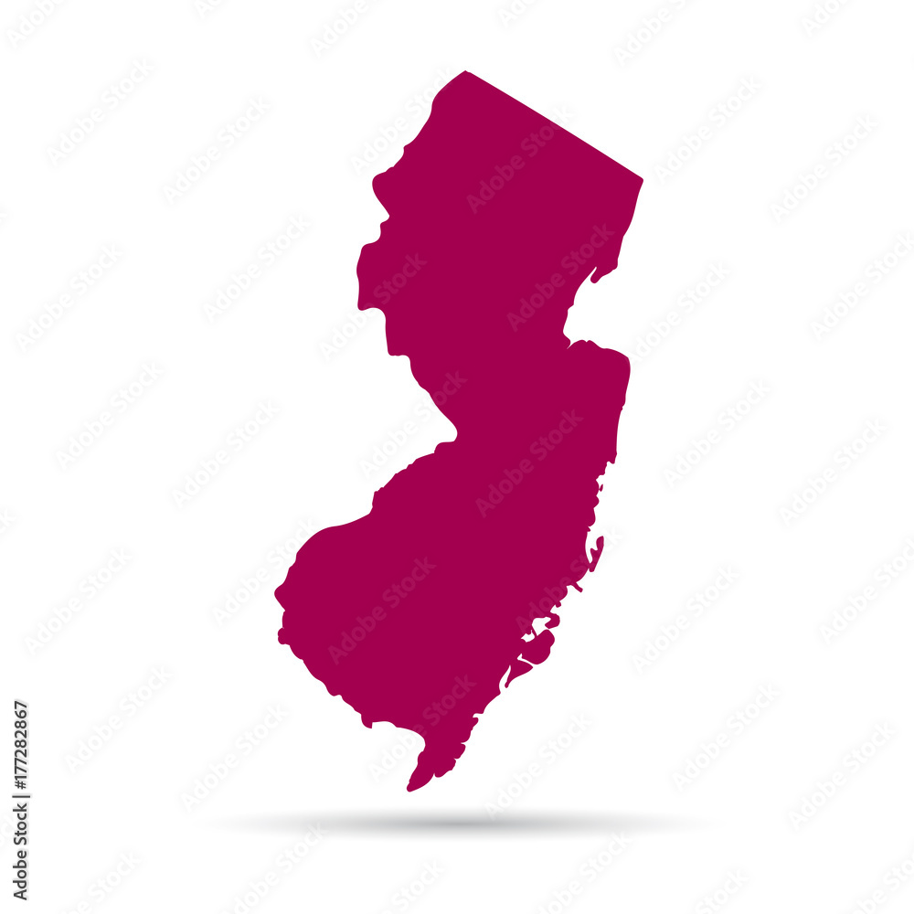 Map of the U.S. state of New Jersey on a white background Stock Vector ...