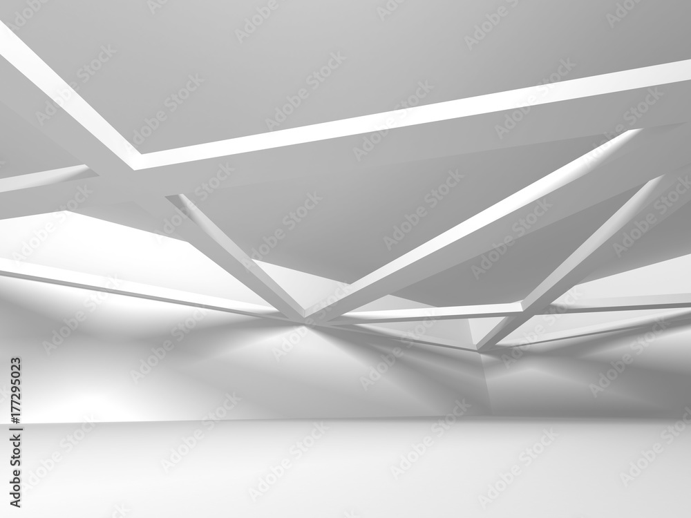 White Architecture Construction Modern Interior Background Stock ...