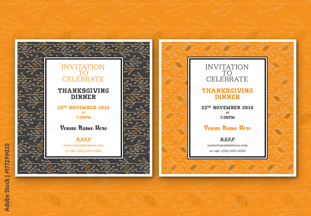 Abstract Leaf Event Invitation Layouts 1 Stock Template | Adobe Stock