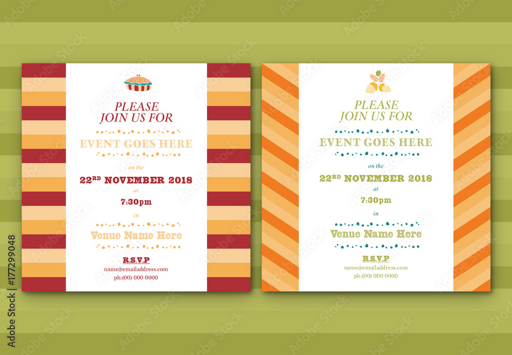 Lines Pattern Event Invitation Layouts Stock Template | Adobe Stock