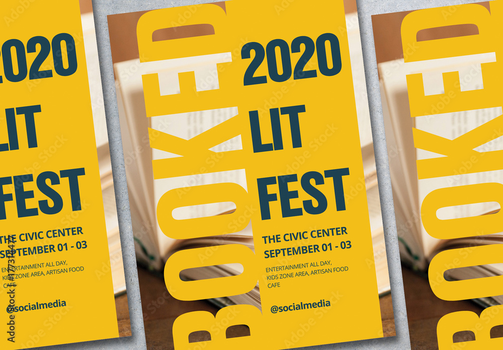 Book Festival Poster Layout Stock Template | Adobe Stock