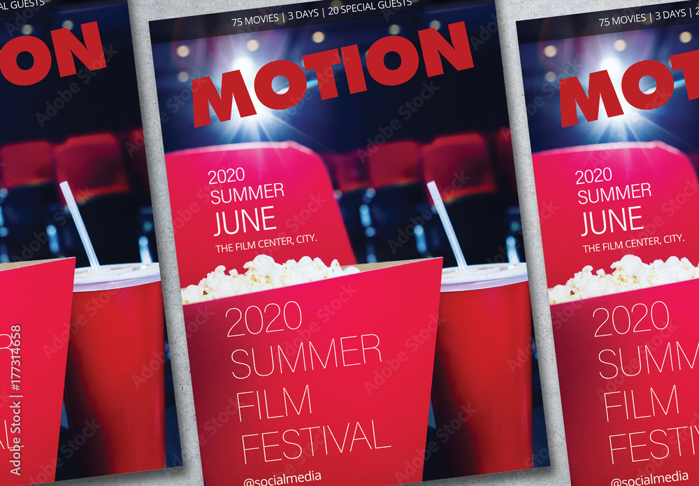 Movie Event Poster Layout Stock Template | Adobe Stock