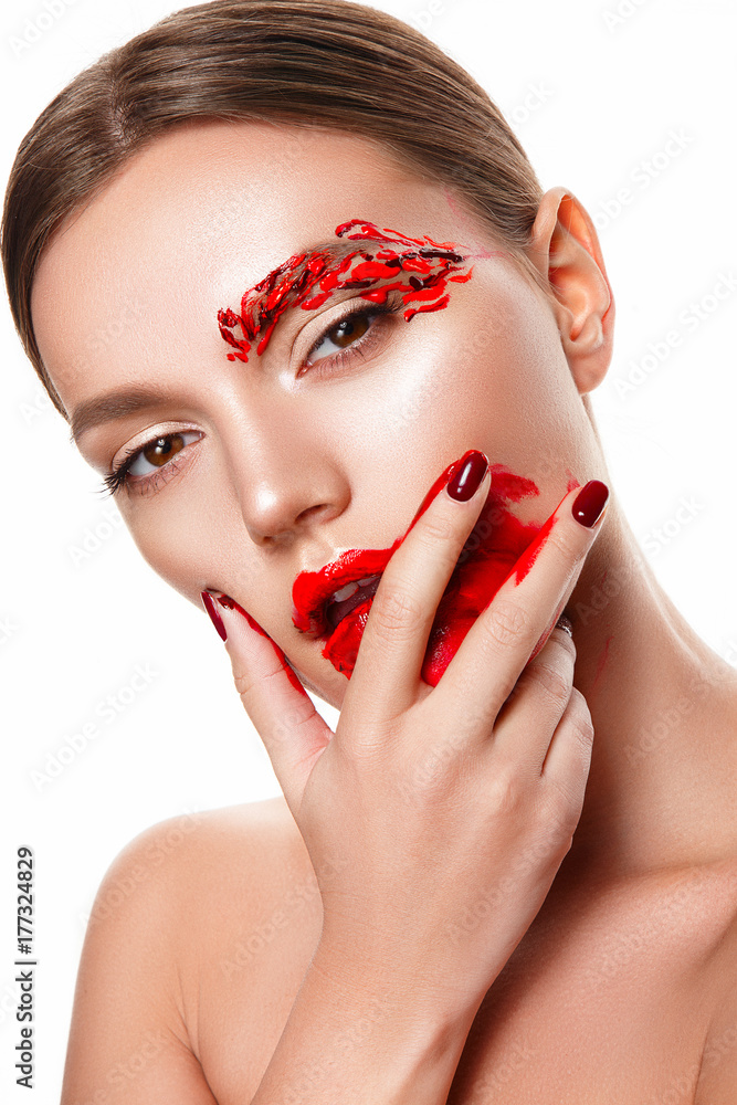 Lipstick Smear On Face