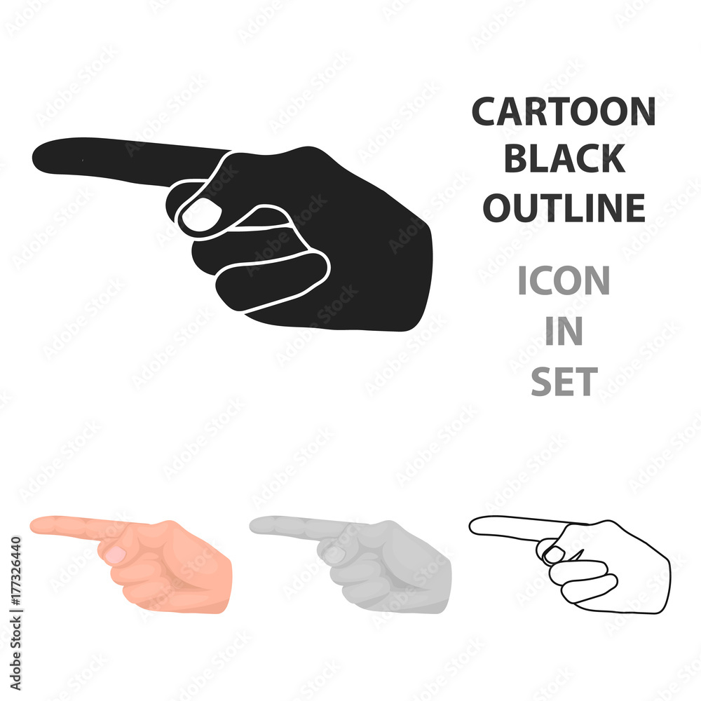 Index finger icon in cartoon style isolated on white background. Hand ...