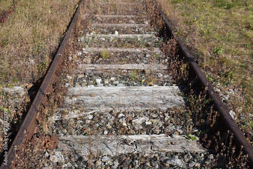 Foto de Eisenbahn, Schiene, Gleis, Normalspur, 1435 mm, Schwelle ...
