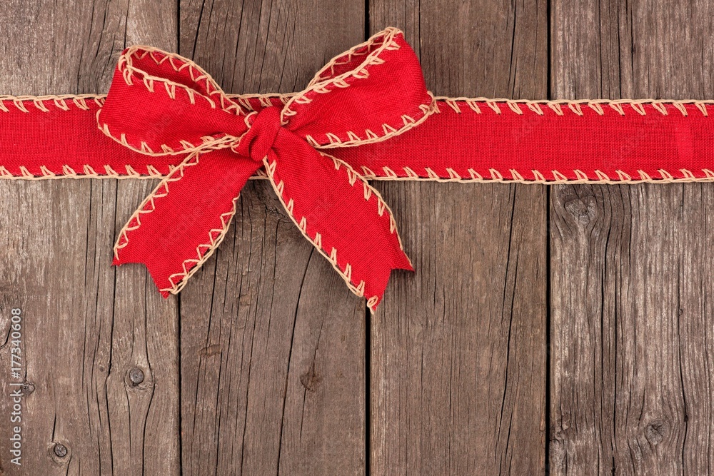 Red Christmas Ribbon Border