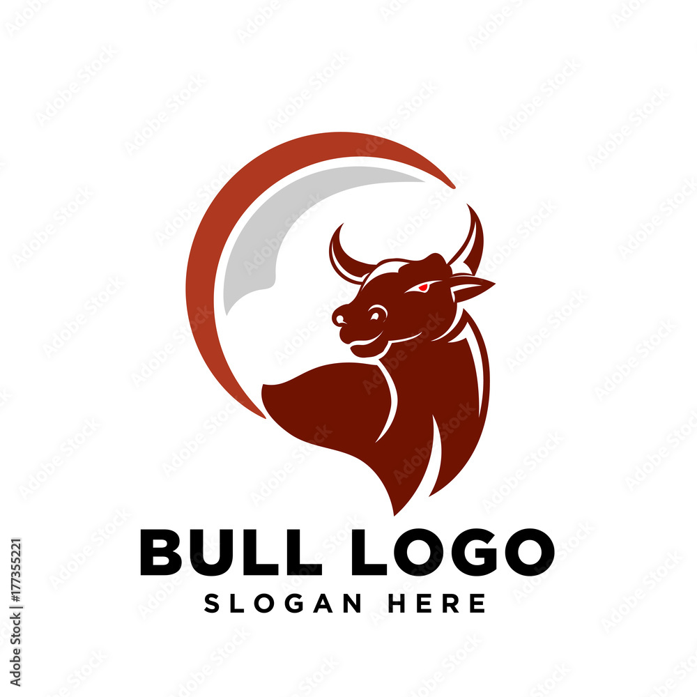 Circle Bull Logo Stock Vector | Adobe Stock