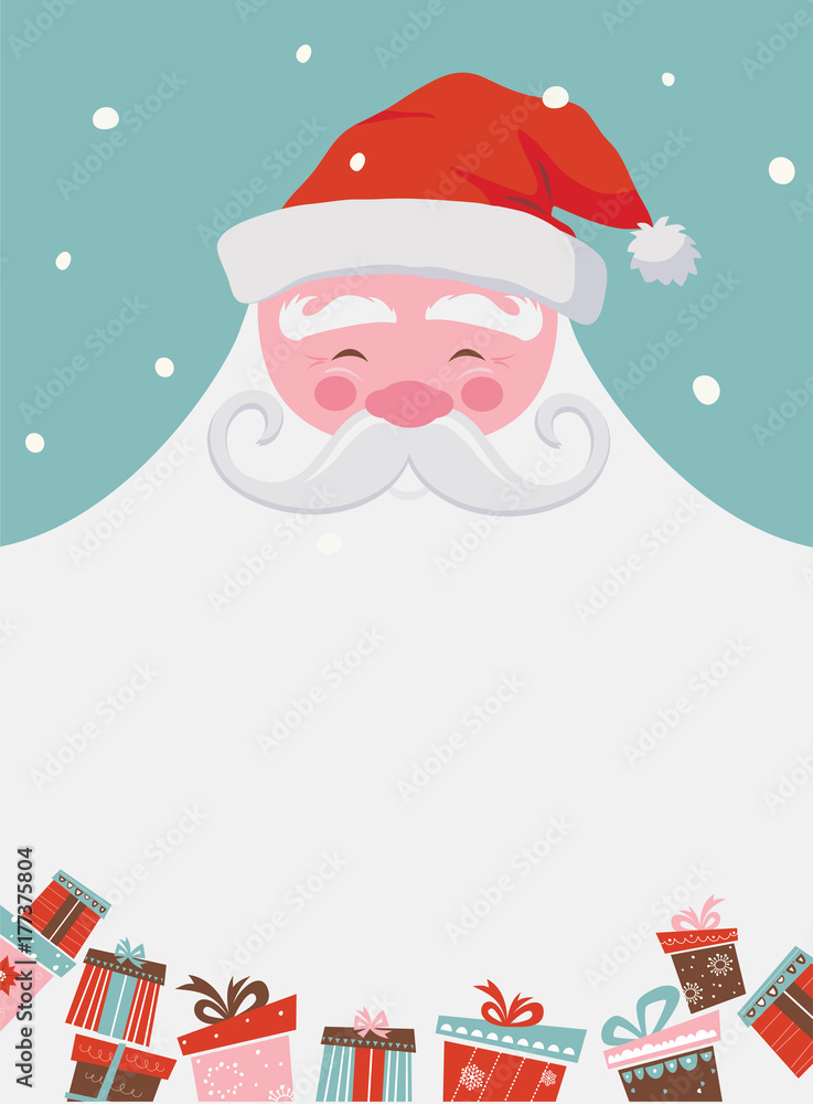christmas santa poster or a card with a place for your text. Stock ...