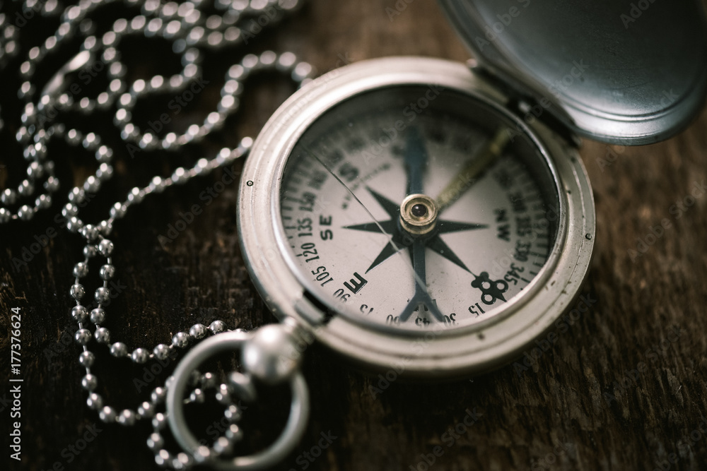 Antique Pocket Compass Stock Photo | Adobe Stock