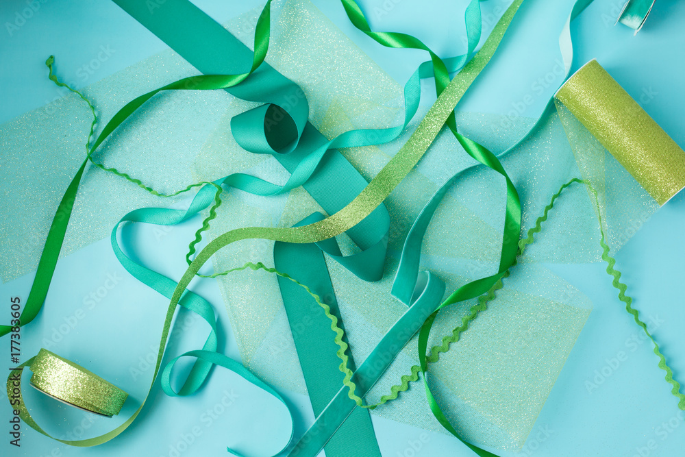 Shades of blue and green ribbons Stock Photo | Adobe Stock