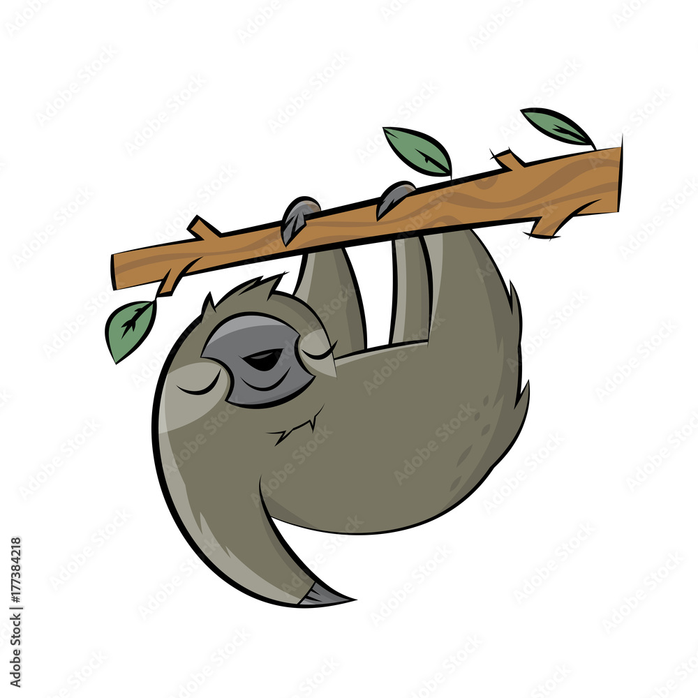 happy sloth clipart cartoon Stock Vector | Adobe Stock