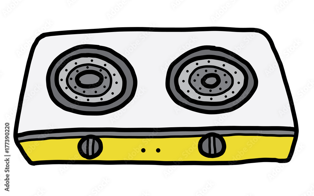 gas stove / cartoon vector and illustration, hand drawn style, isolated ...