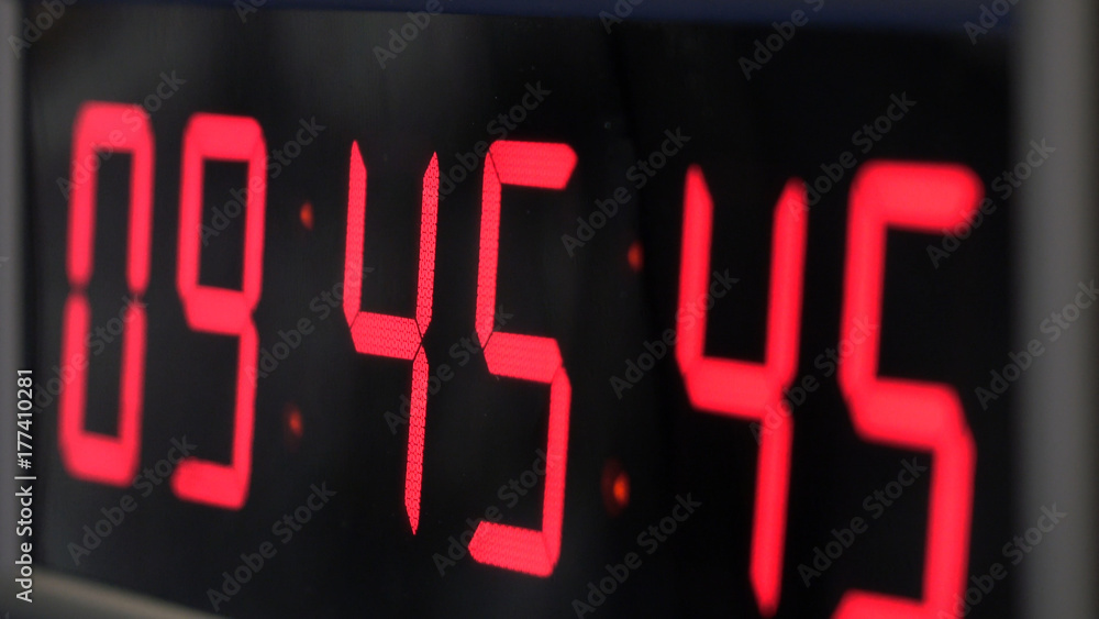 Red digital Timer, numbers counting. Stock Photo | Adobe Stock