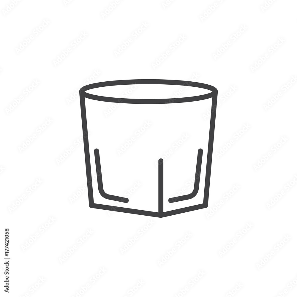 Vodka shot glass line icon, outline vector sign, linear style pictogram ...