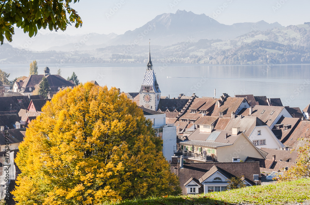 Stadt Zug, Zug, Stadt, Altstadt, Zytturm, Zugersee, Altstadthäuser ...