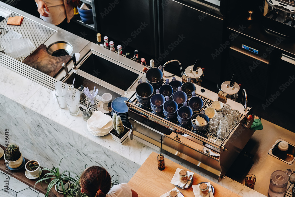 Coffee shop counter bar modern machine Stock Photo | Adobe Stock