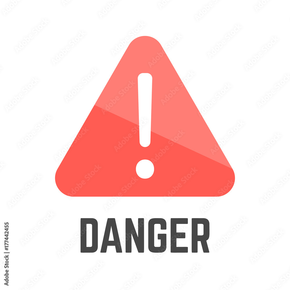 Vetor de Triangular red danger sign with rounded corners do Stock ...