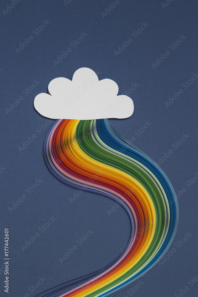 Paper cloud and rainbow... Stock Photo | Adobe Stock