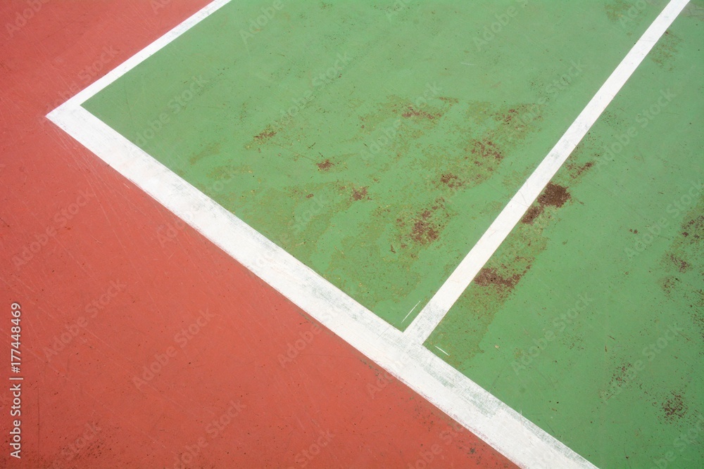 red and green tennis court - closeup Stock Photo | Adobe Stock