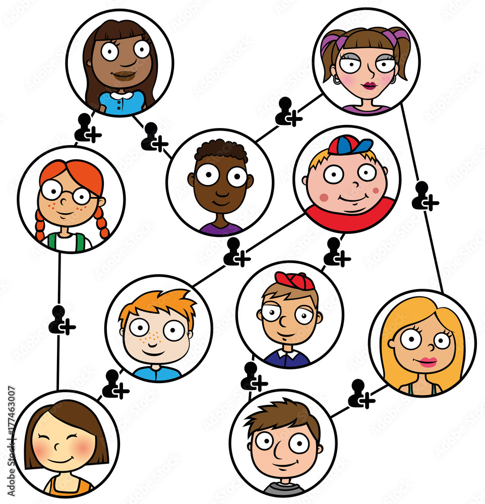 Cartoon vector illustration of children who communicate and make ...