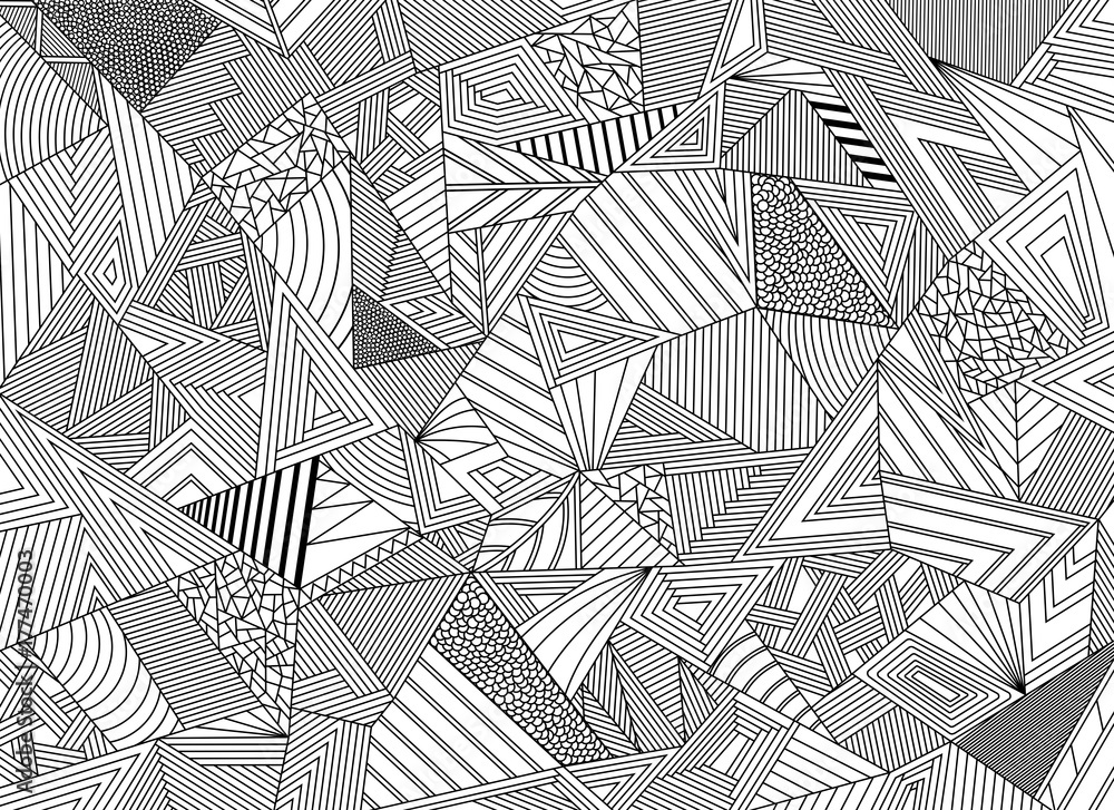 Abstract doodles. Jumbled geometric doodles in a variety of styles ...