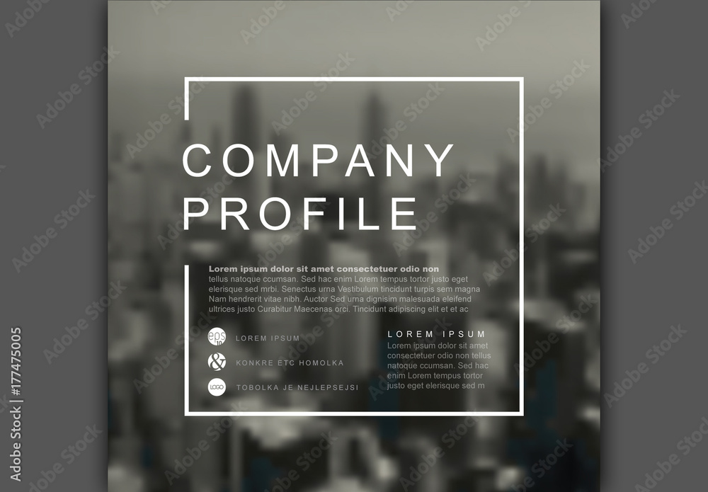 Square Company Profile Cover Layout 1 Stock Template | Adobe Stock
