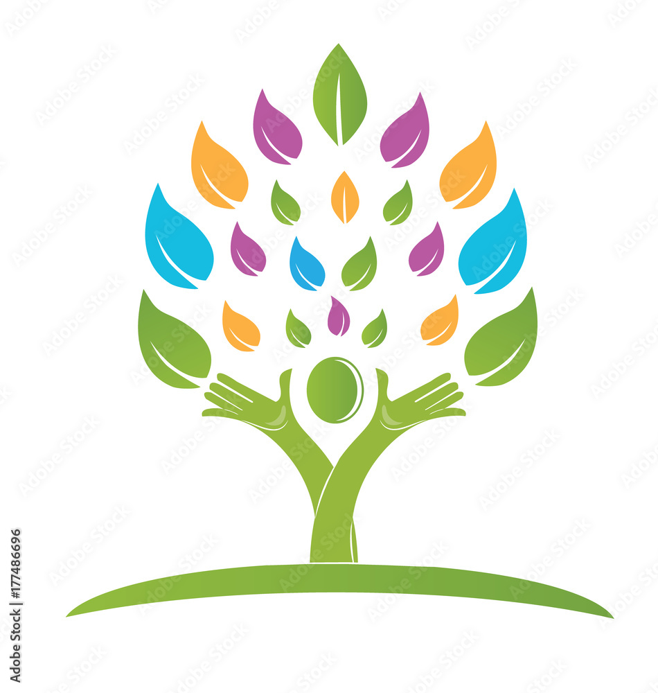 Logo tree hope hands vector design Stock Vector | Adobe Stock