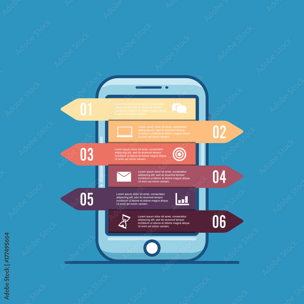 Vector mobile phone for infographic. Template for diagram, graph ...