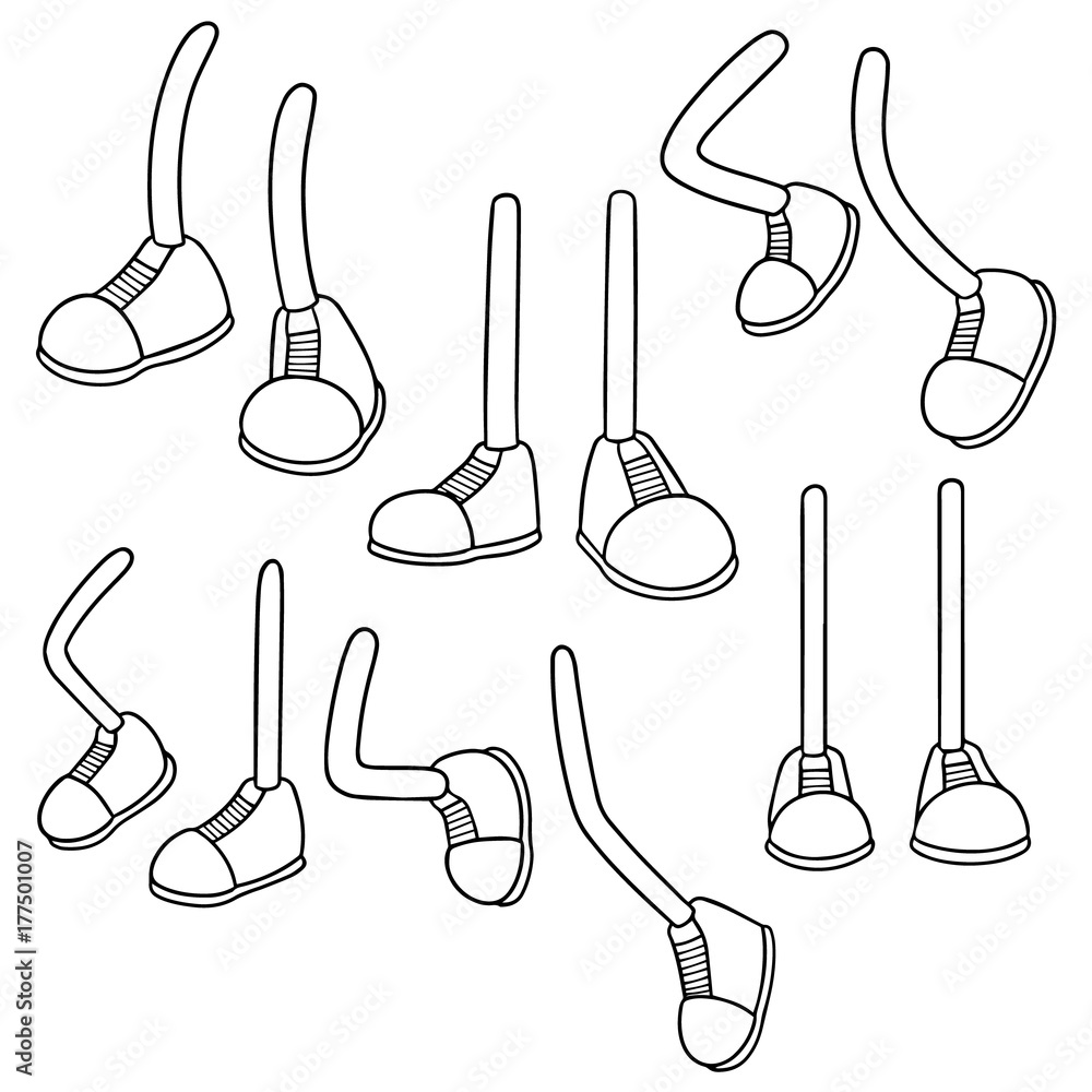 vector set of cartoon leg Stock Vector | Adobe Stock