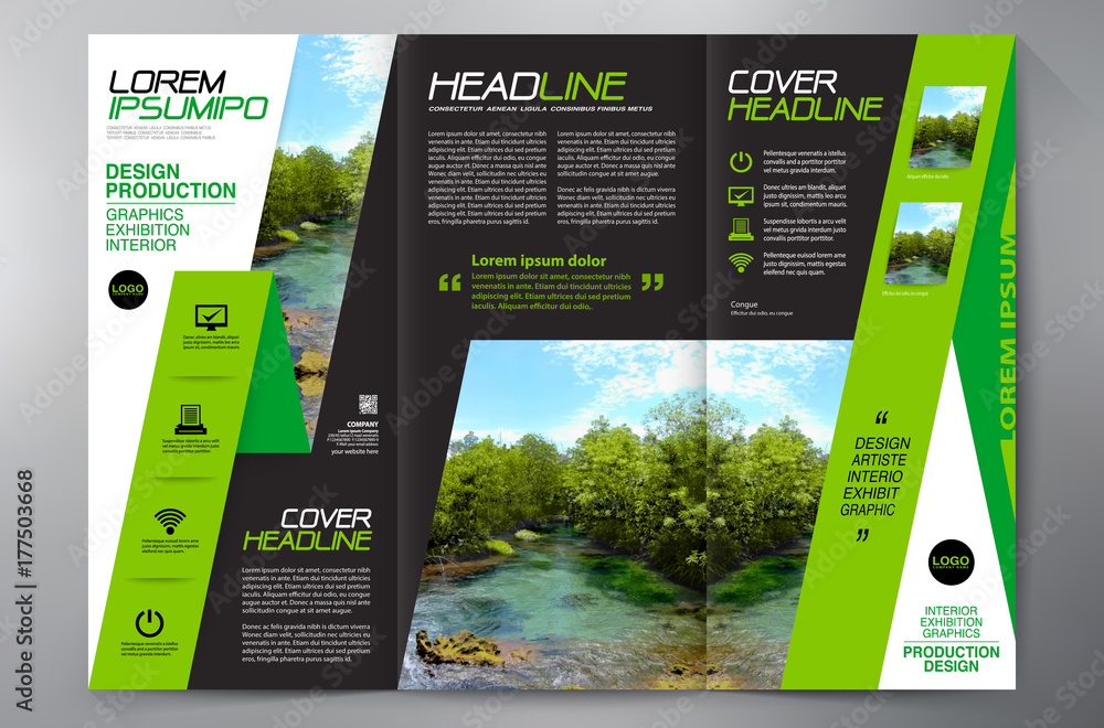 Brochure 3 fold flyer design a4 template. Stock Vector | Adobe Stock
