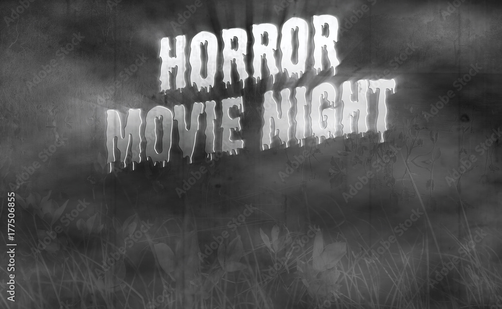 Horror Movie Night Poster Stock Illustration | Adobe Stock