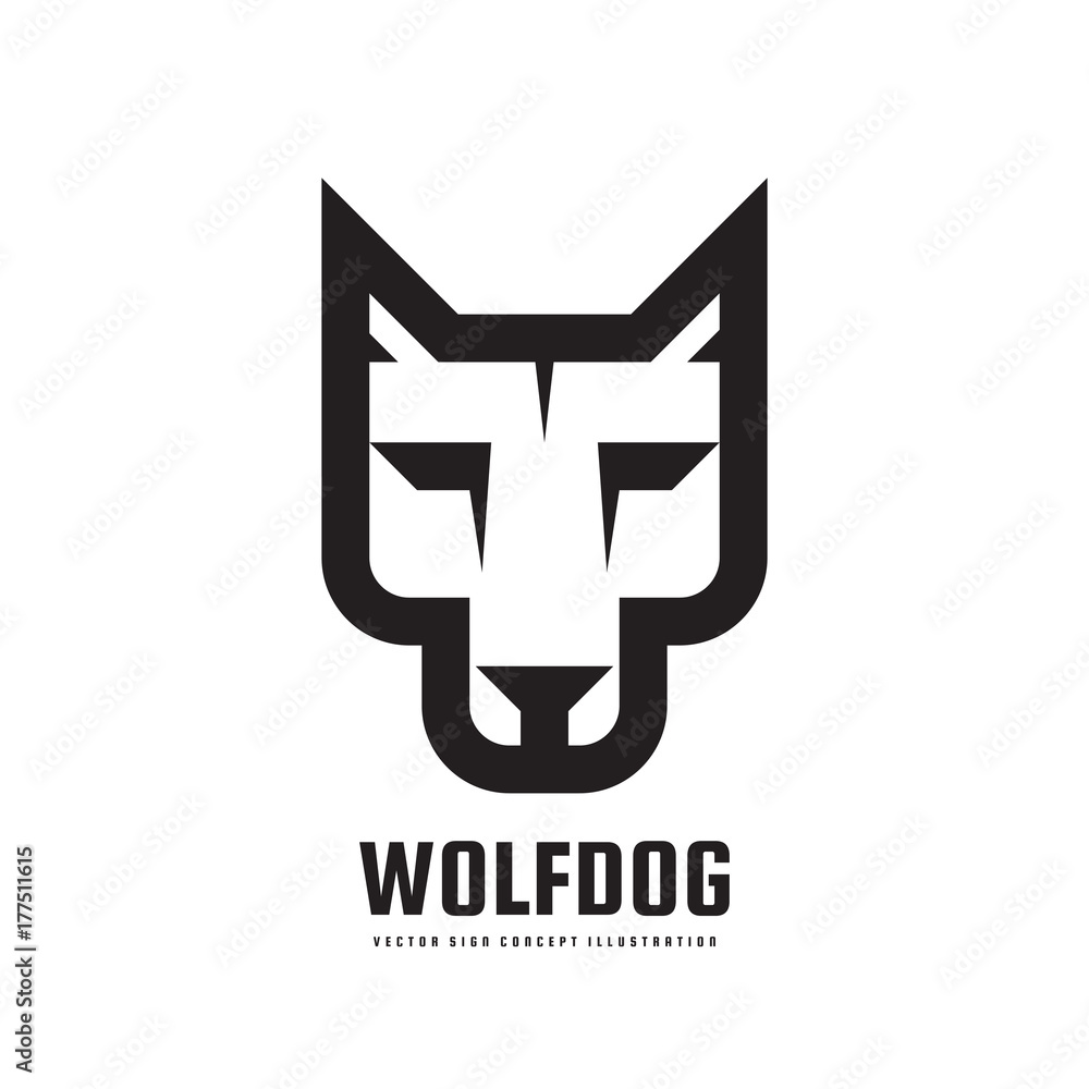 Wolf or dog head - vector logo template concept illustration. Wilde ...