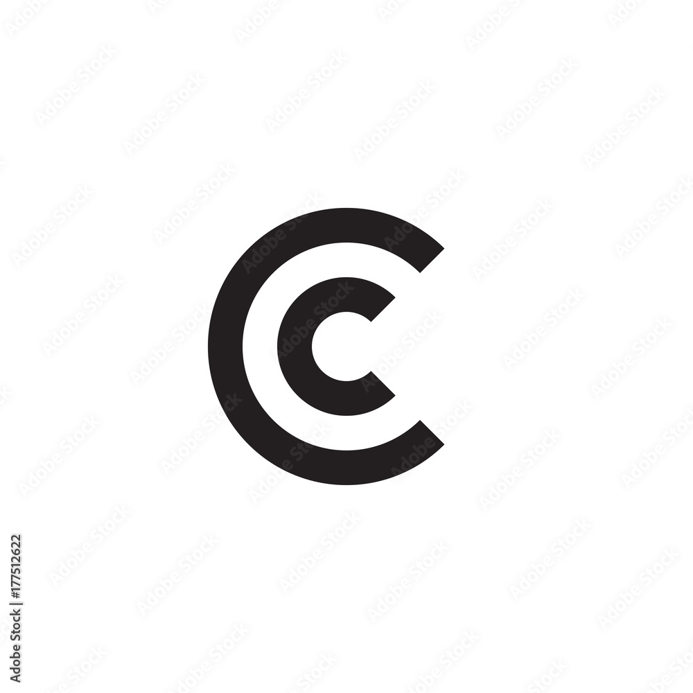 Initial letter cc, cc, c inside c, linked line circle shape logo ...
