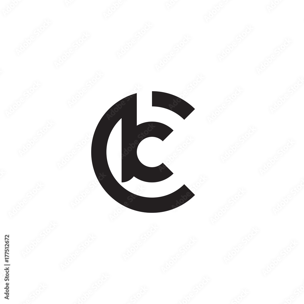 Initial letter ck, kc, k inside c, linked line circle shape logo ...