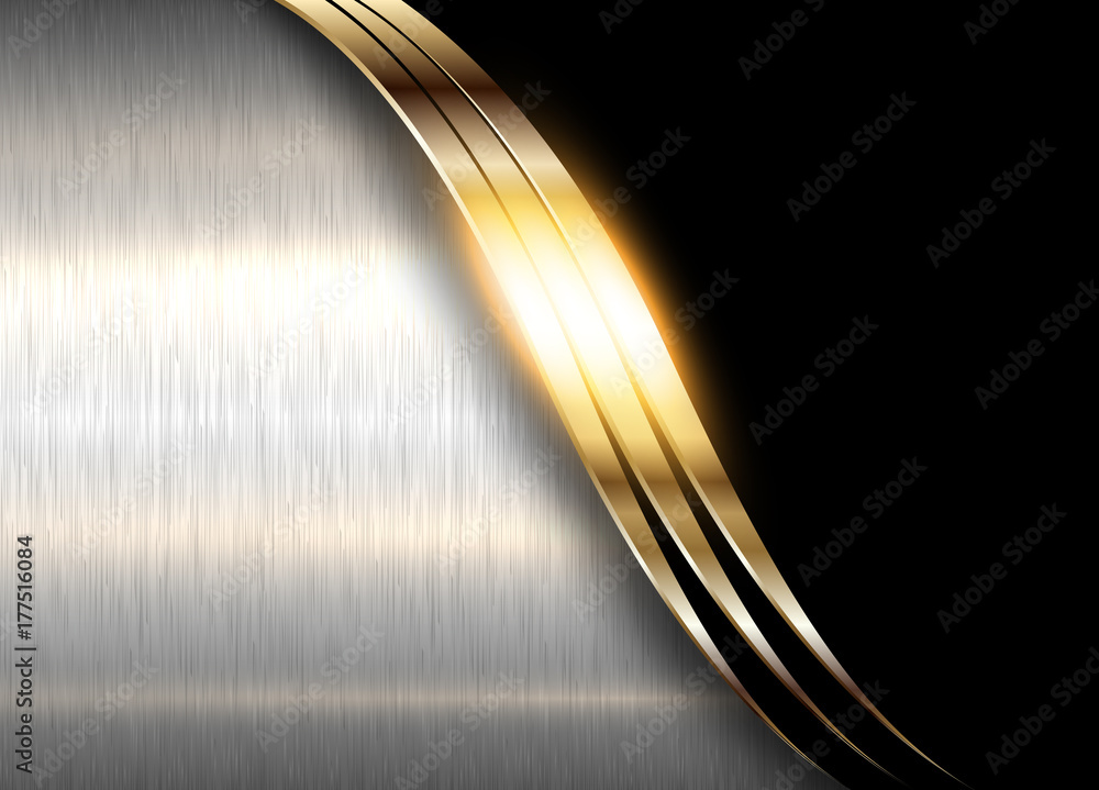 Metal background, elegant gold and silver vector metallic texture Stock ...