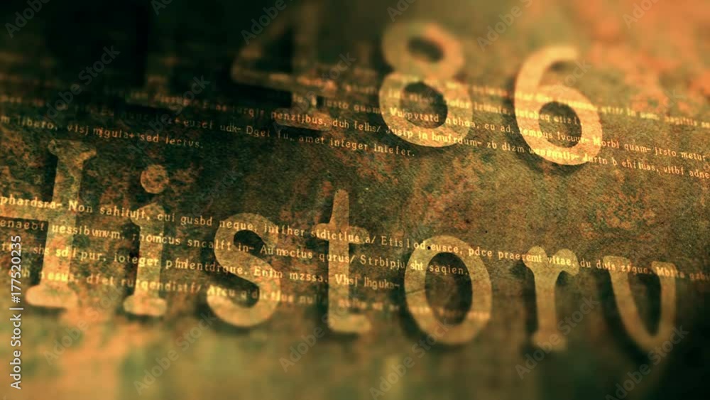 Rusty plate with the years of the last century. Animation of random ...