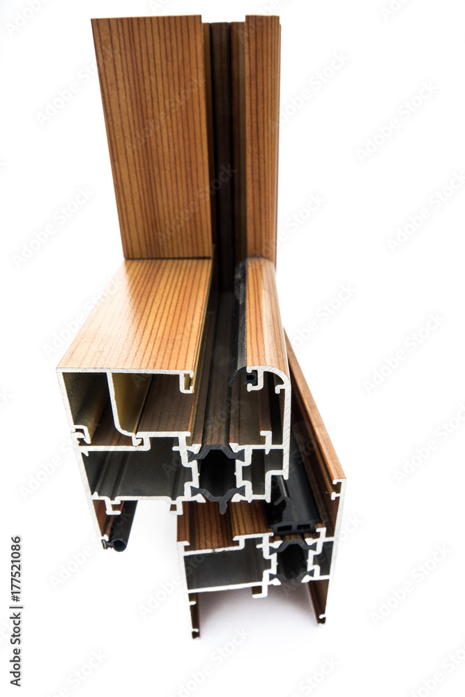 Aluminum profile with Architectural drawing and technical design, color ...