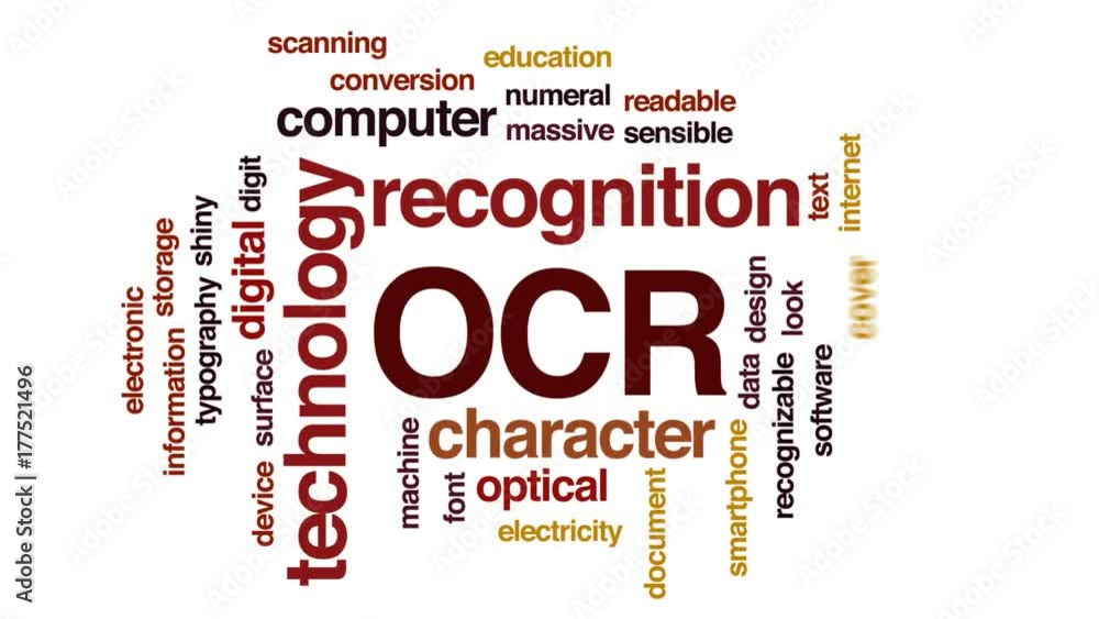 OCR animated word cloud, text design animation. Stock Video | Adobe Stock