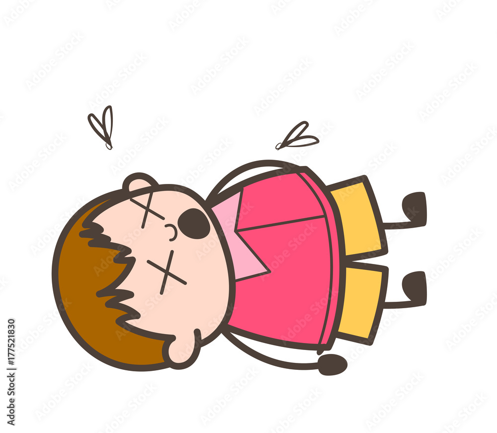 Dying with Screaming Face - Cute Cartoon Fat Kid Illustration Stock ...