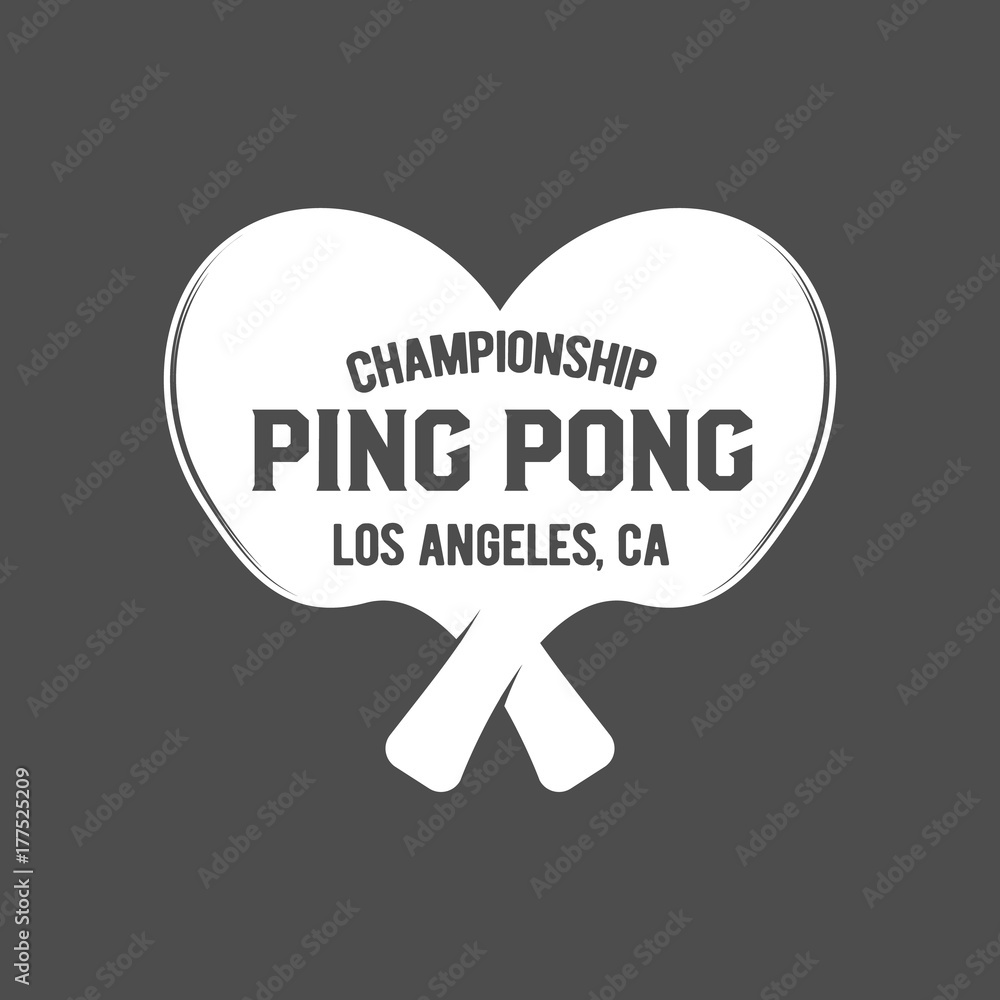 ping pong emblems, labels, badges and designed elements Stock Vector ...