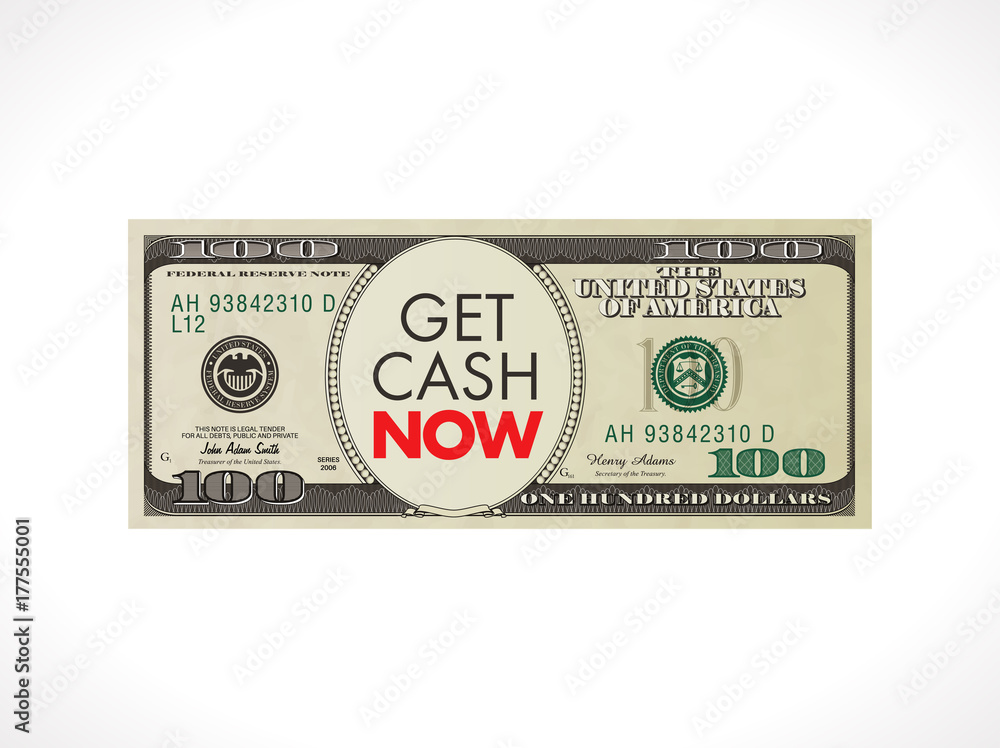 Get cash now - fast loan concept - 100 dollars with stopwatch Stock ...