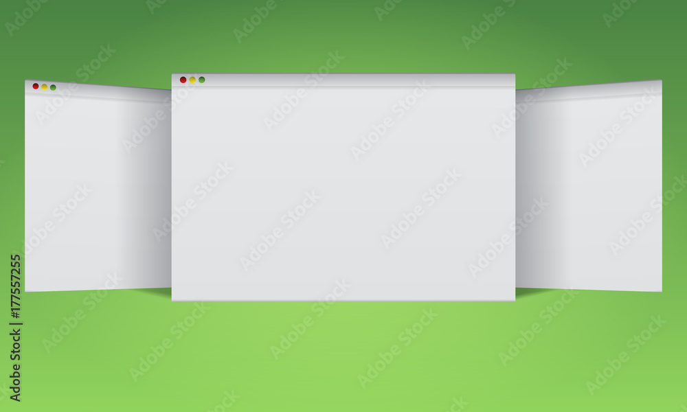 3 Blank browser windows mockup for your website advertisement layout ...