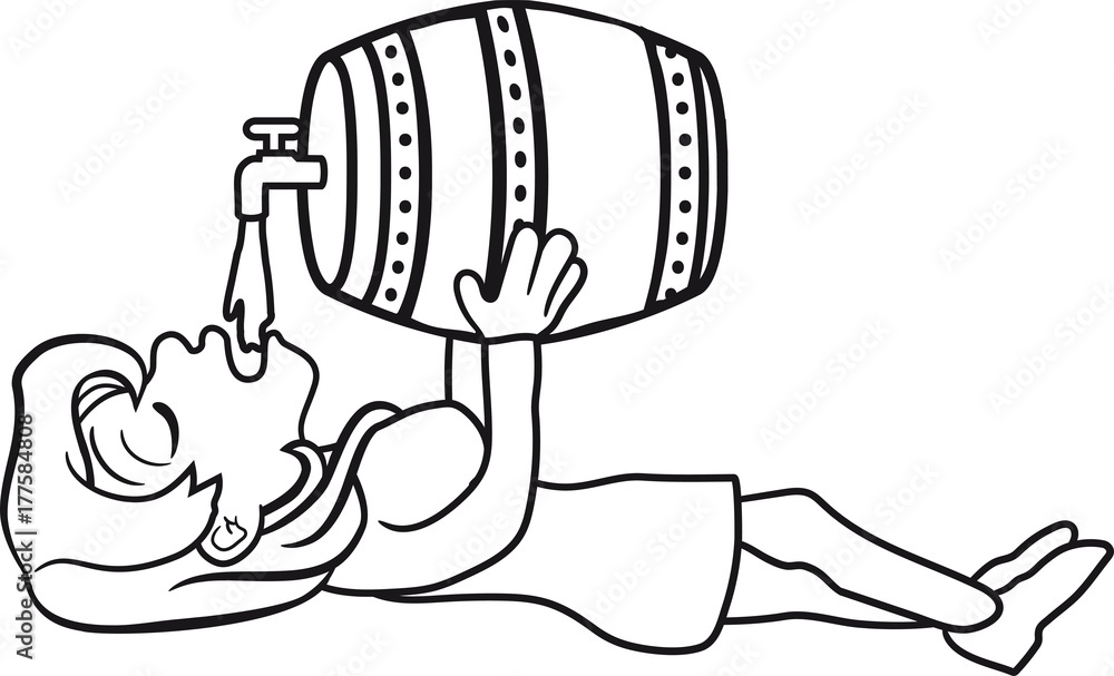 Fass Oktoberfest Frau Weiblich Girl Mädchen Party Comic Cartoon Lustig ...