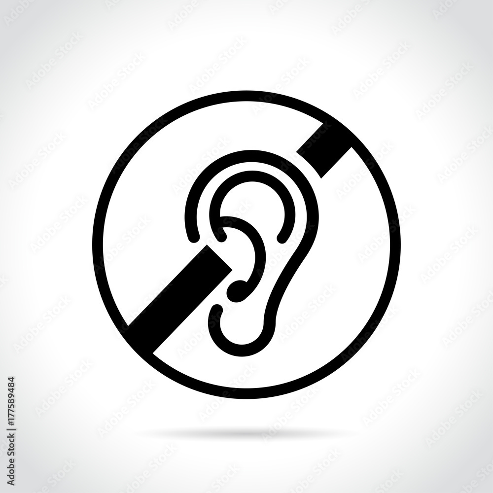 deaf icon on white background Stock Vector | Adobe Stock