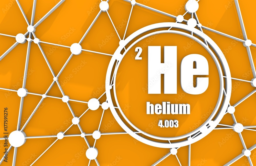 Hellium chemical element. Sign with atomic number and atomic weight ...