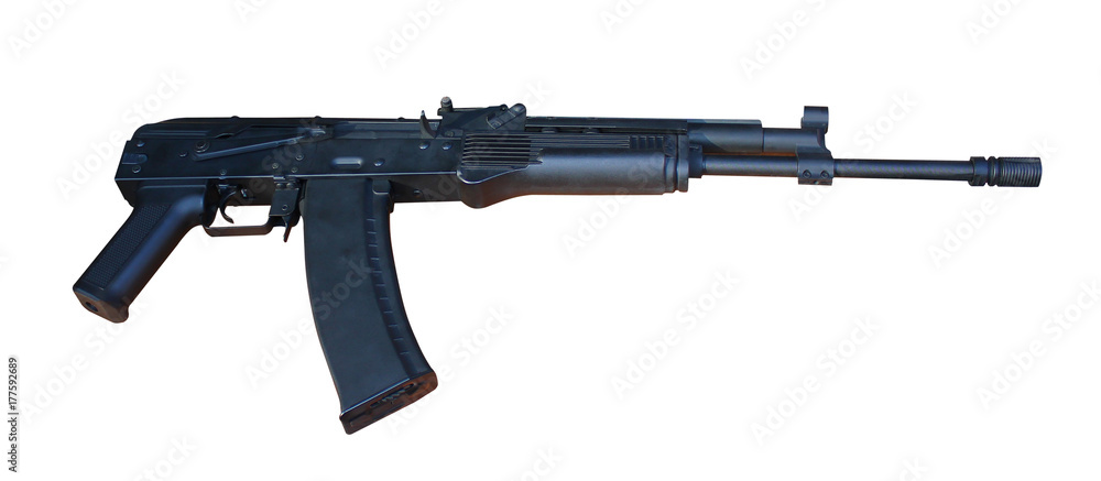 Gun assault rifle isolated. Automatic weapon gun isolated on white ...